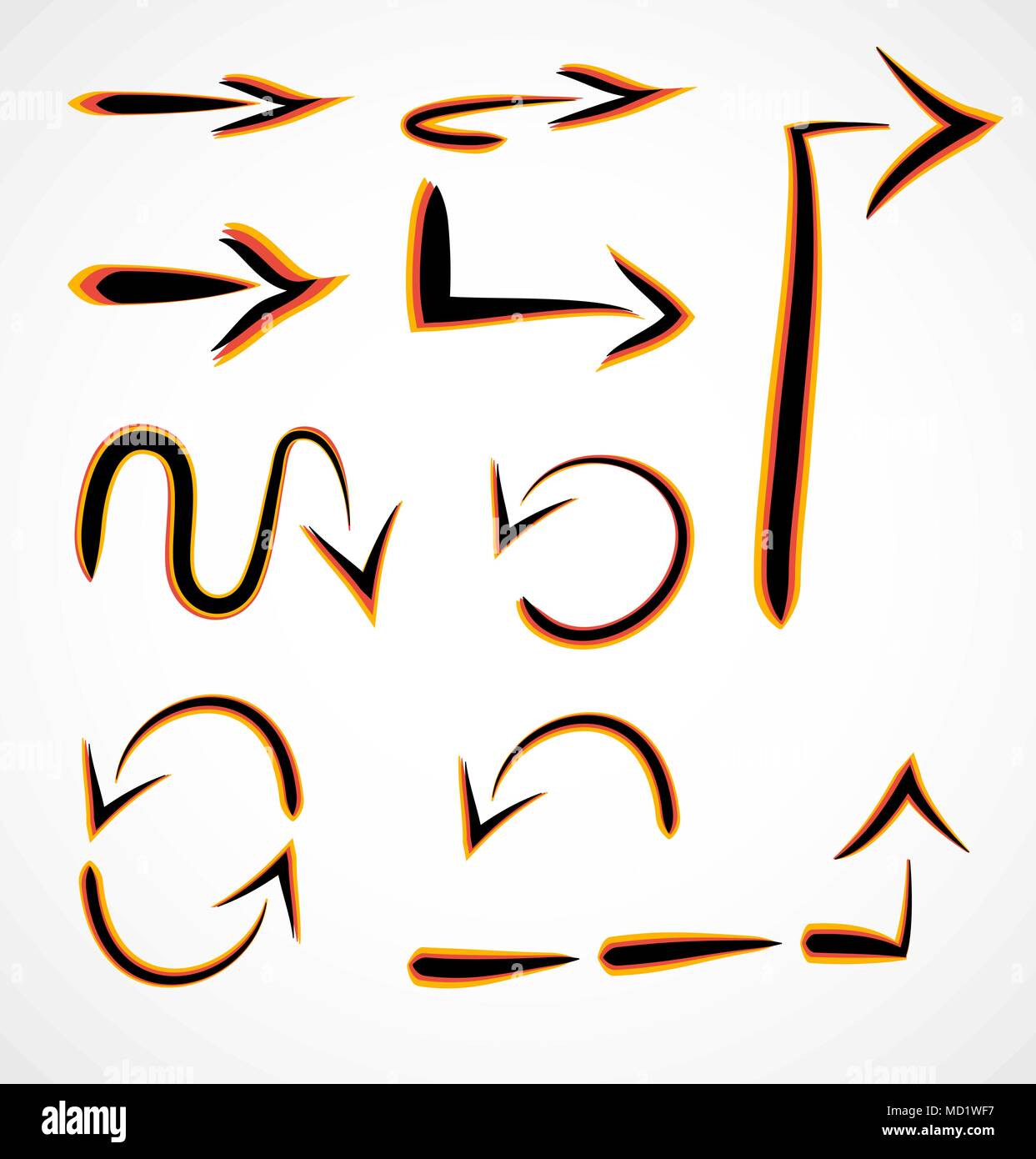 orange arrows collection Stock Vector Image & Art - Alamy