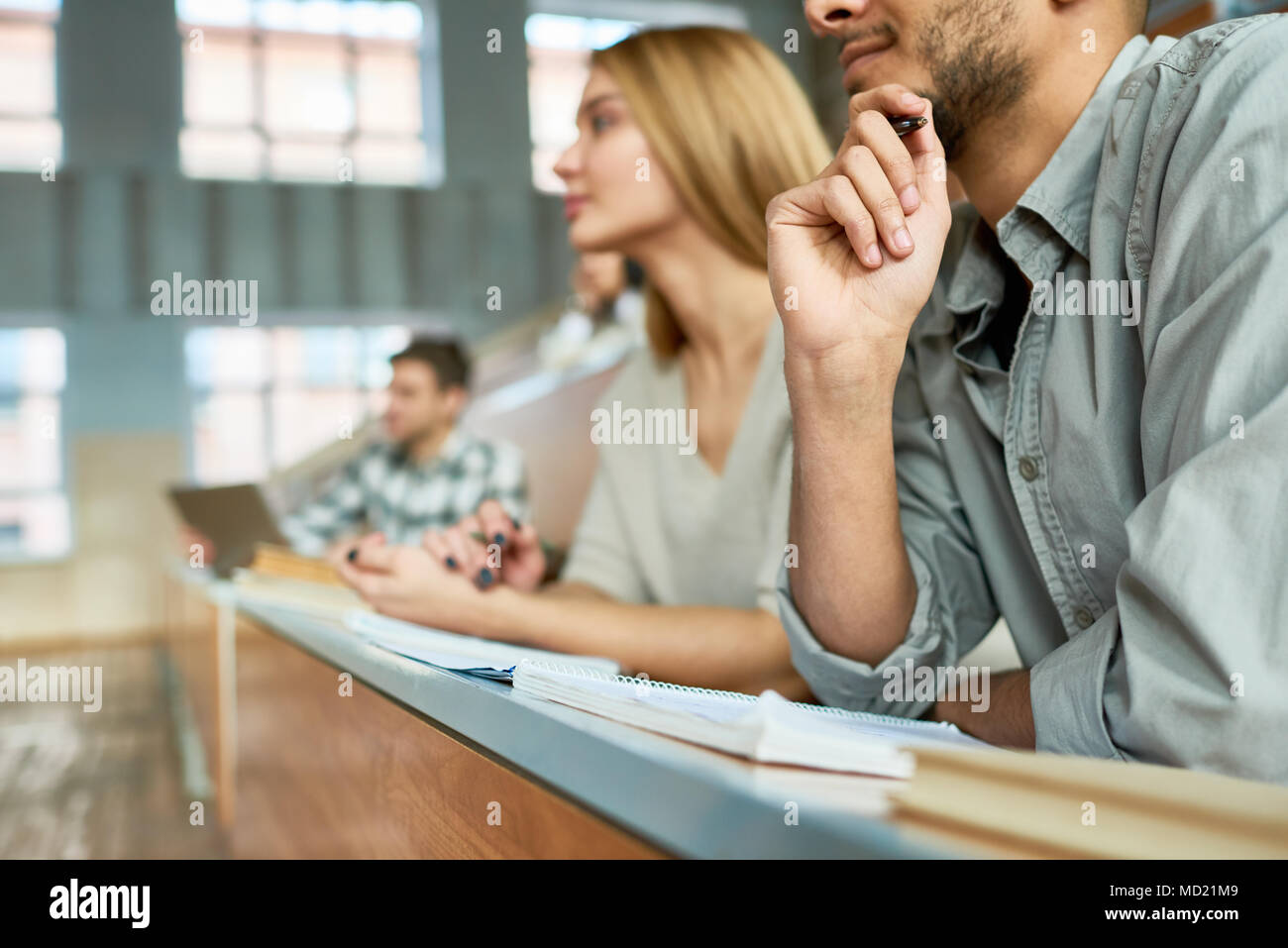 Students Listening to Lecture at University Stock Photo - Alamy