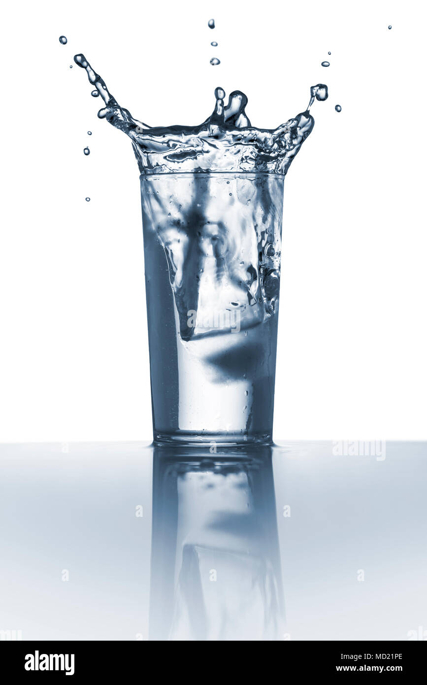 Water Splash in A Glass Isolated on White Background Stock Photo - Alamy