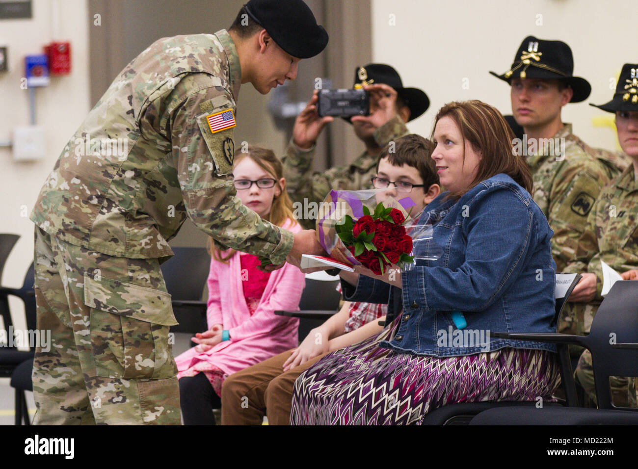 U.S. Army outgoing commander Capt. Michael Bruce from Huckabay, Texas ...