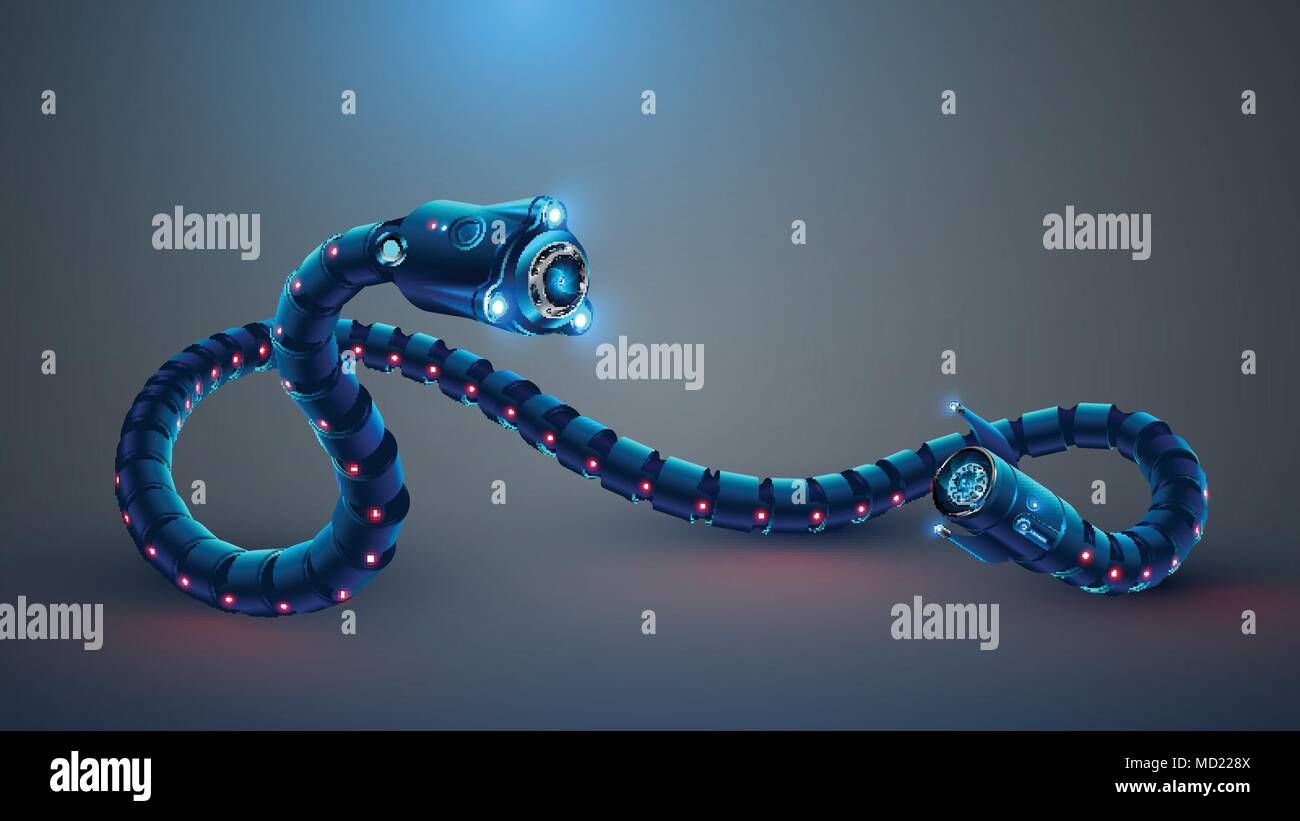Robot snake. Autonomous drone with fpv camera and lighting Stock Vector ...