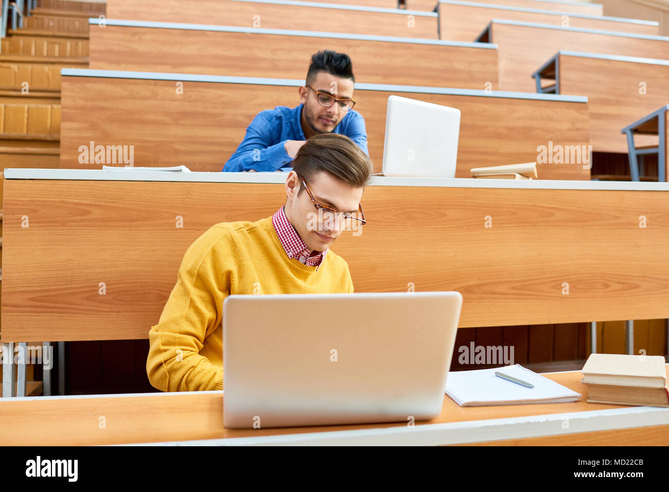 Two Students in College Stock Photo - Alamy