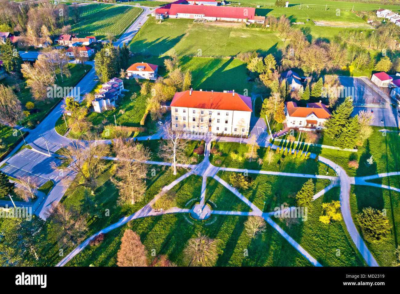 Town of Krizevci park aerial view, Prigorje region of Croatia Stock ...