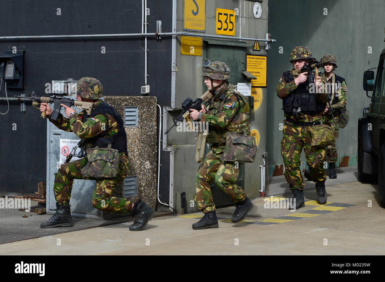 Members of the Royal Netherlands Air Force 1st Fighter Wing participate ...