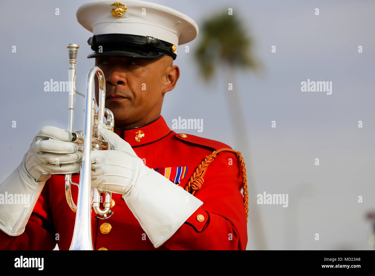 Master Sgt. Randy Rivera, bugler, “The Commandant’s Own,” U.S. Marine ...