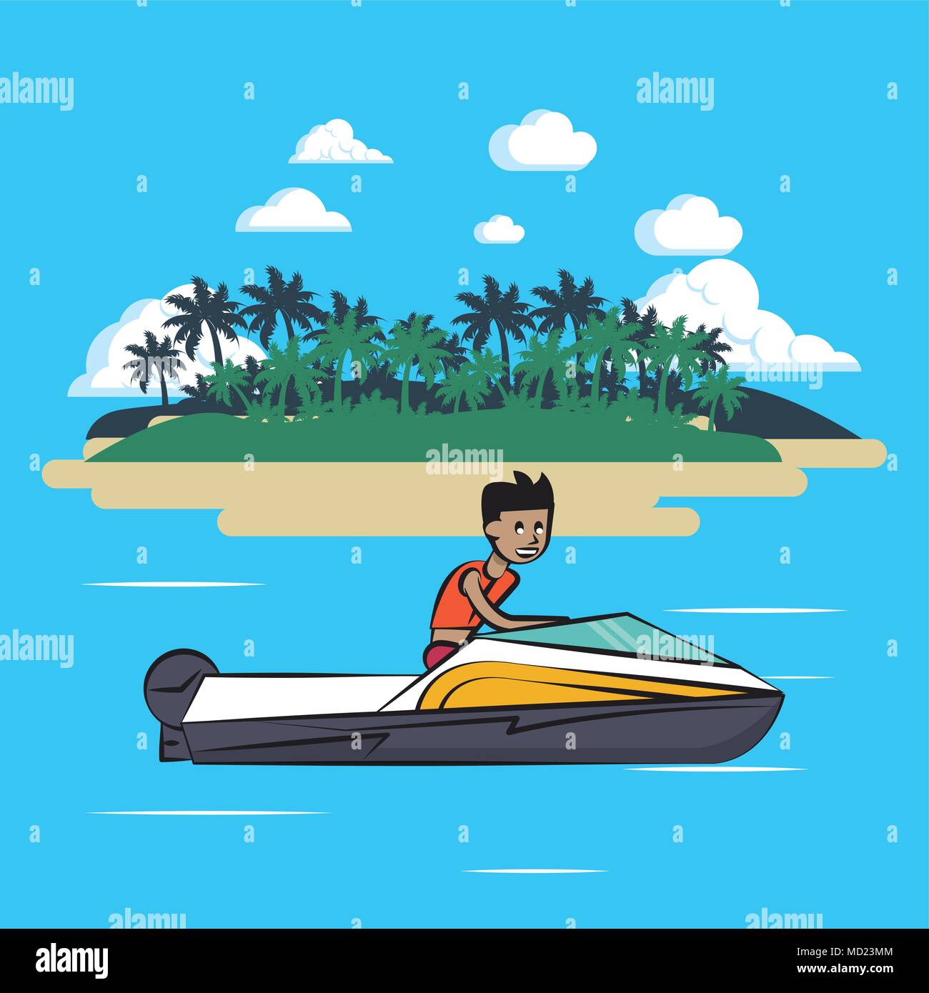 Speed boat people on Stock Vector Images - Alamy