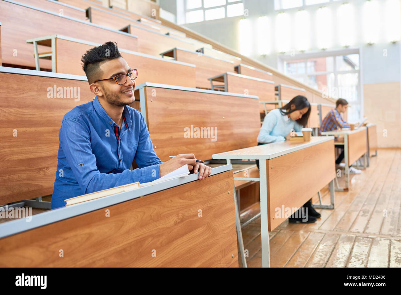 Group of Students Listening to Lecture at College Stock Photo - Alamy