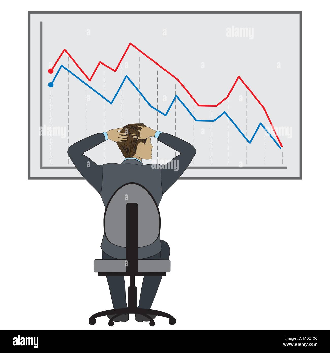 Falling graph Stock Vector Images - Alamy