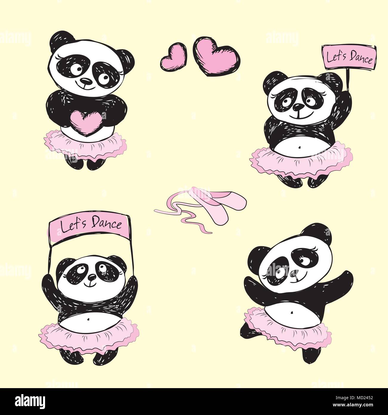 Cute panda girl cartoon hi-res stock photography and images - Alamy