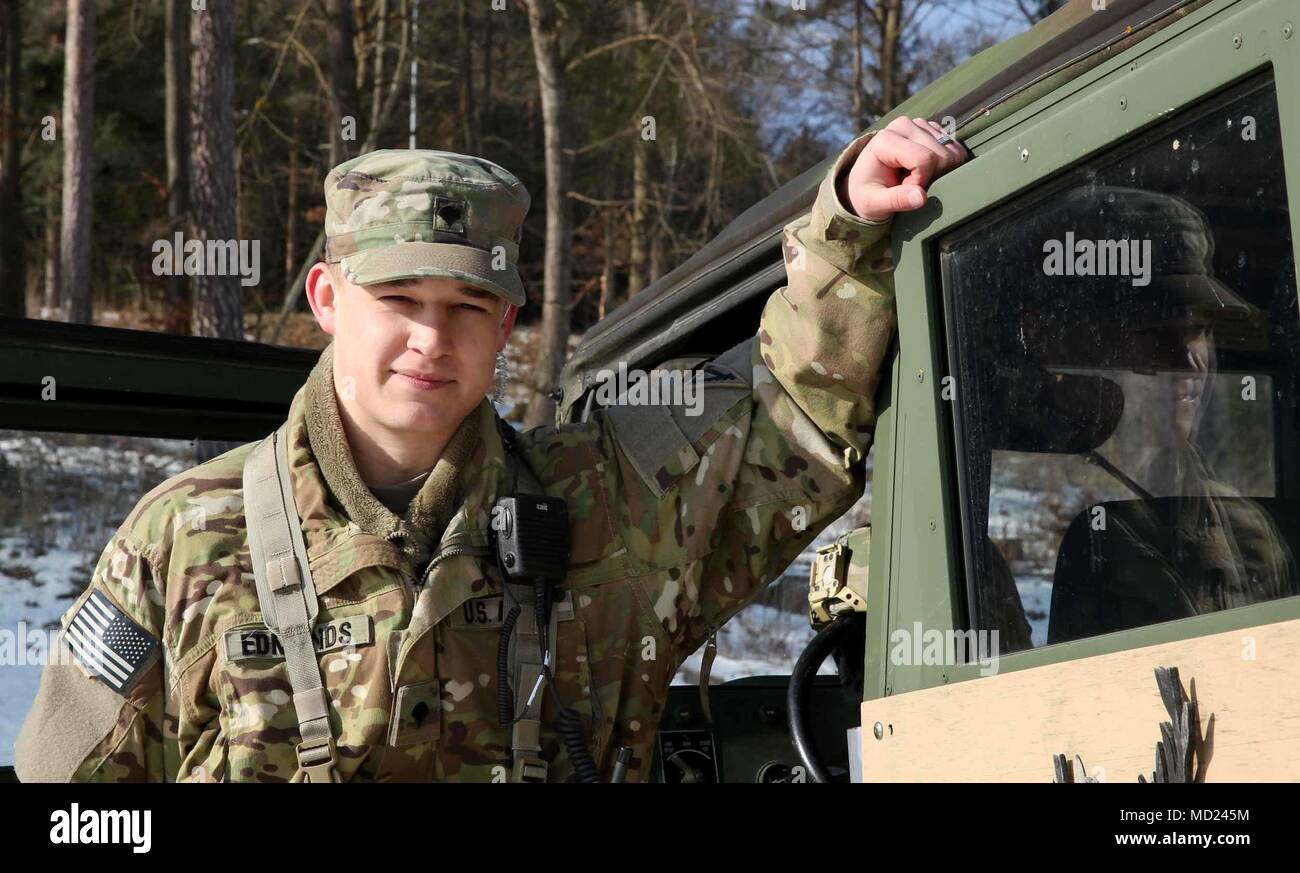 U.S. Army Spc. Mcneil Edmonds, an infantryman assigned to the Joint ...