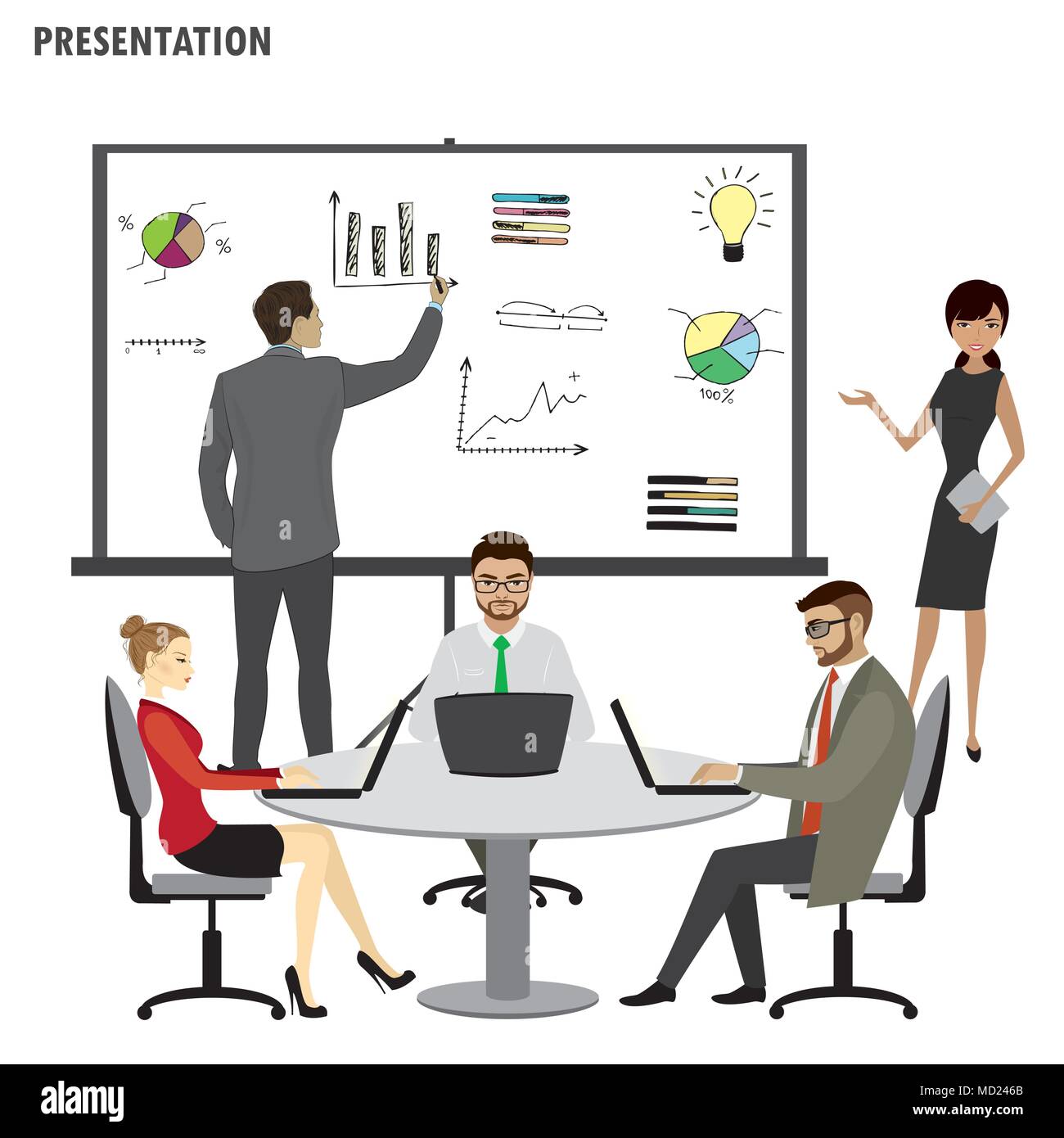 Business People Group Presentation,isolated on white background, stock ...