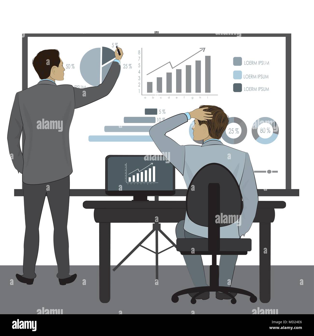 Two Business man - Presentation or brainstorming,infographic elements ...