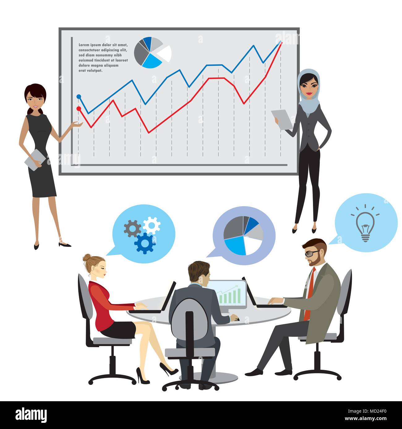 Business People Group, finance or business Presentation,isolated on ...