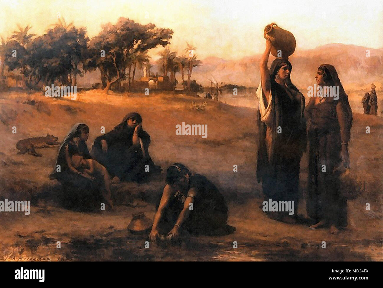 Bridgman Frederick Arthur - Women Drawing Water from the Nile Stock ...