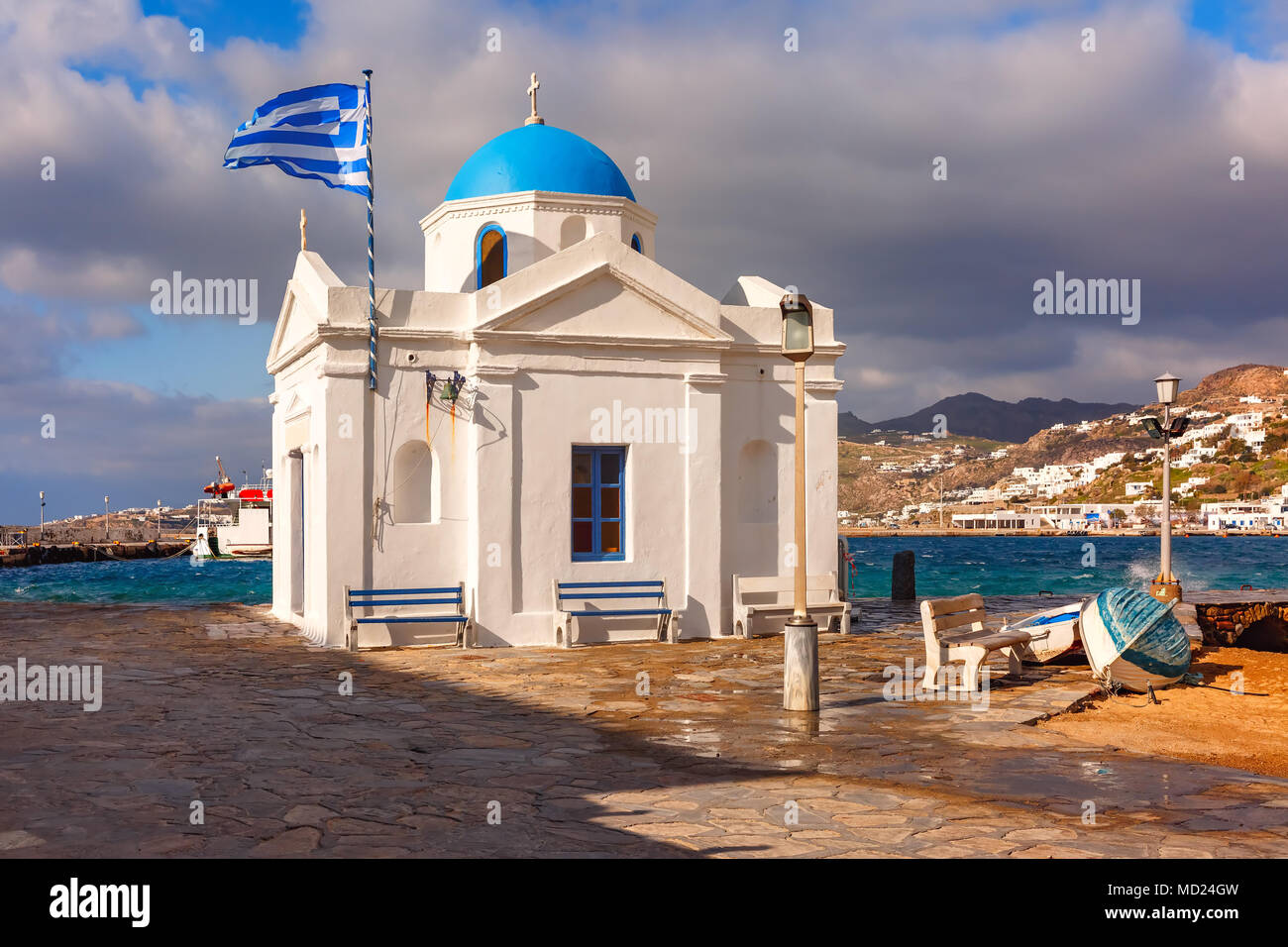 Mykonos Greek Flag High Resolution Stock Photography and Images - Alamy