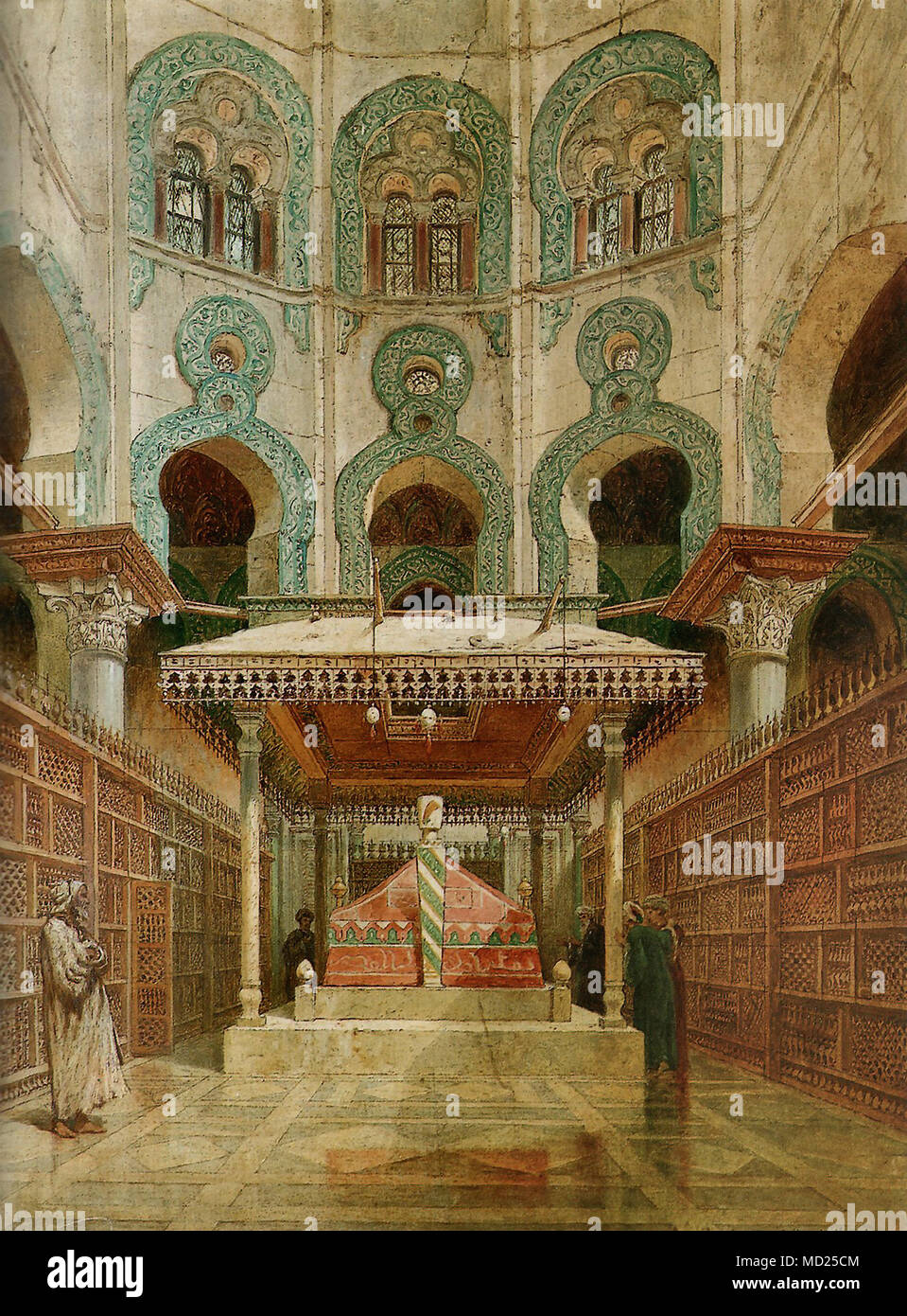 Dauzats Adrien - Tomb of the Sultan Qalaun in the Maristan Cairo Stock ...