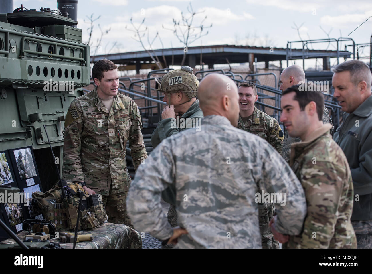 U.S. Air Force Senior Airman Ian Whelan (left), a tactical air control ...