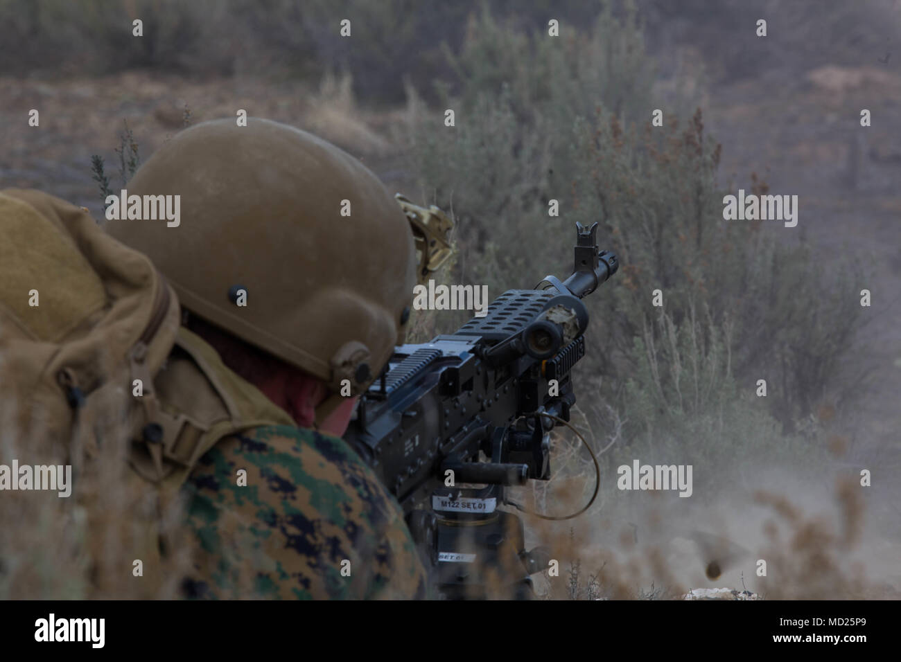 U.S. Marine Corps Lance Cpl. Adam Eberhardt, a field radio operator ...