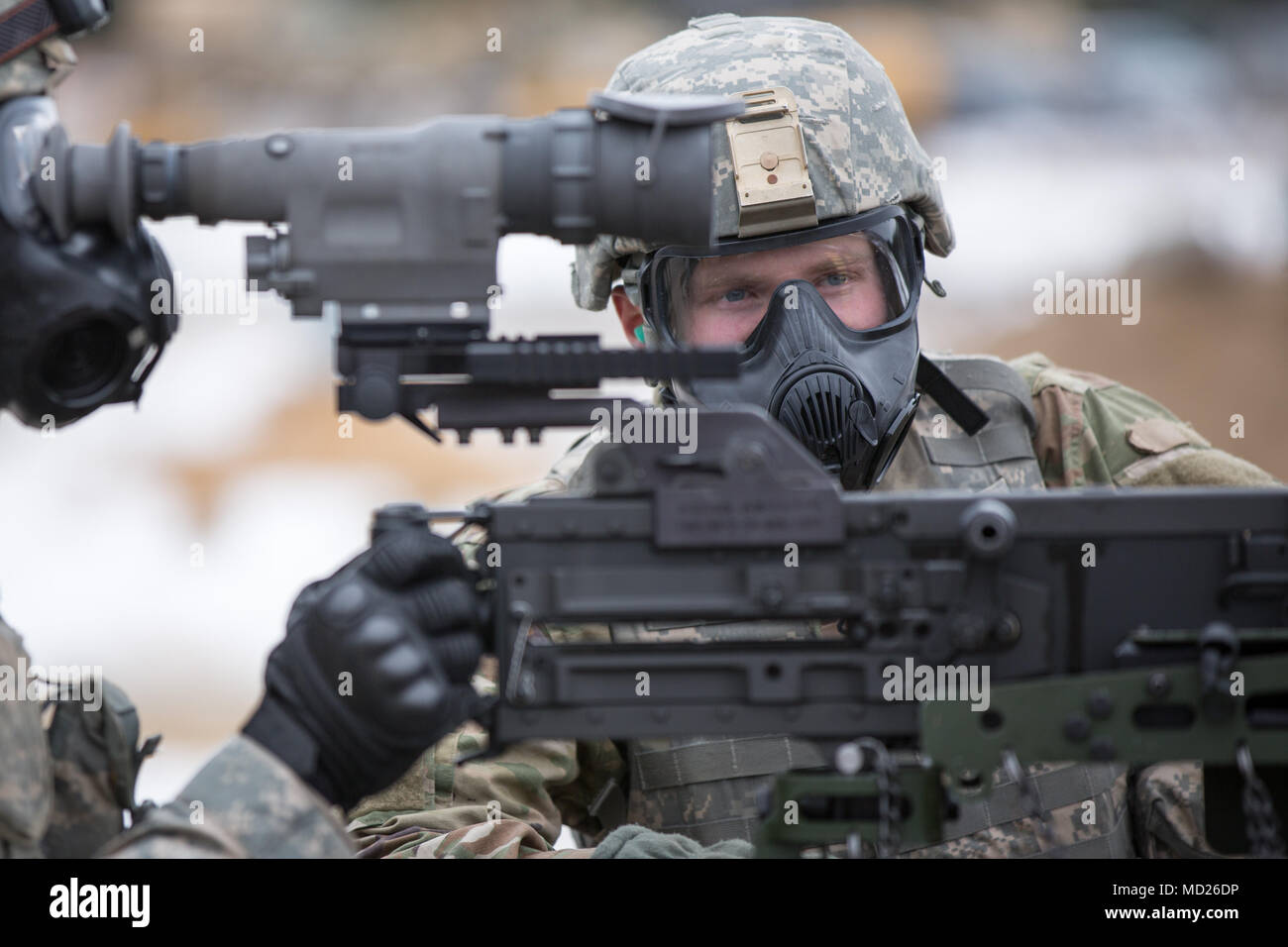 U.S. Army Reserve Pfc. Conner Allport, 366th Engineer Company, performs ...