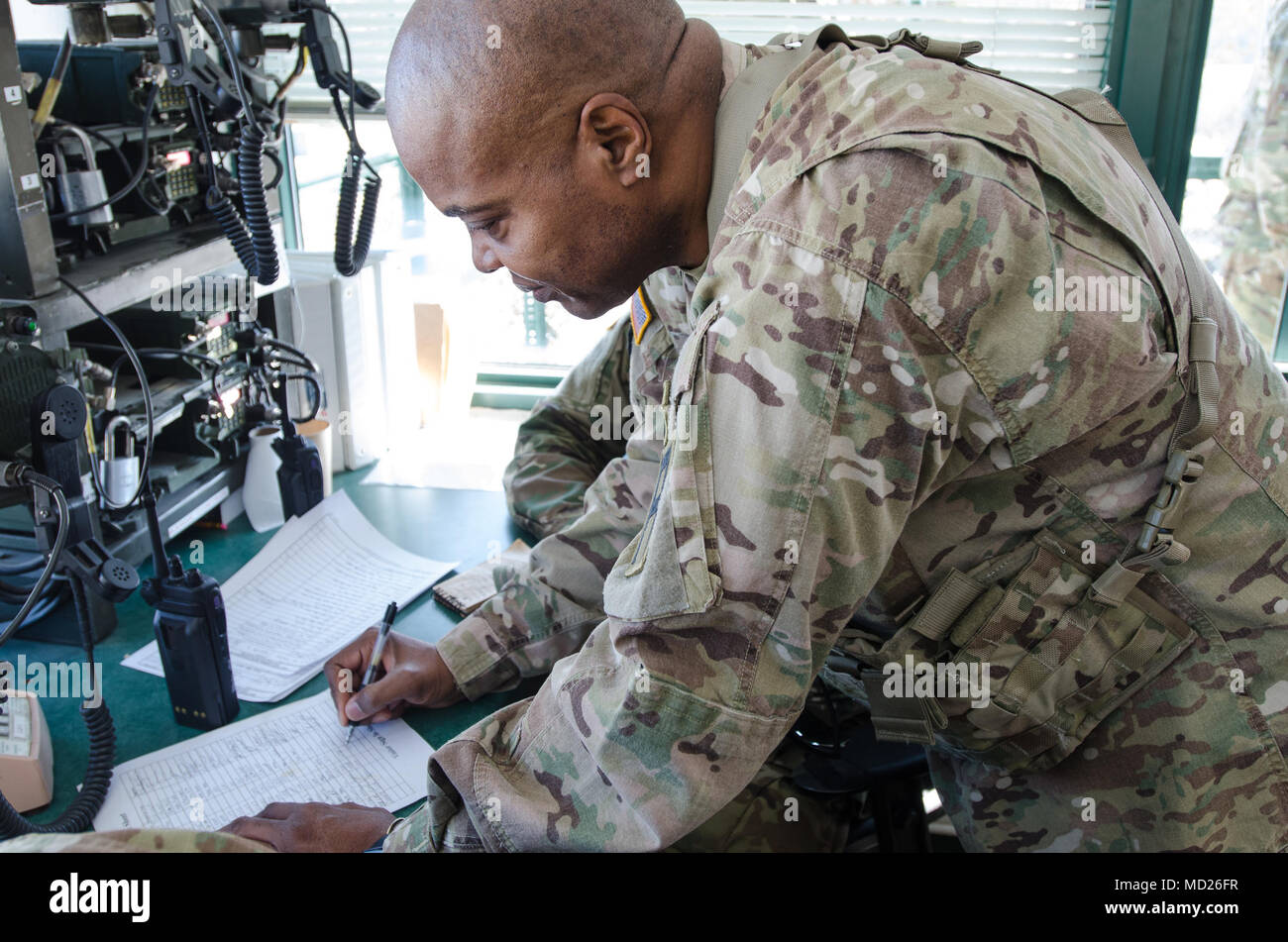 Lt. Gen. Stephen Twitty, commanding general, First Army, signs into the ...