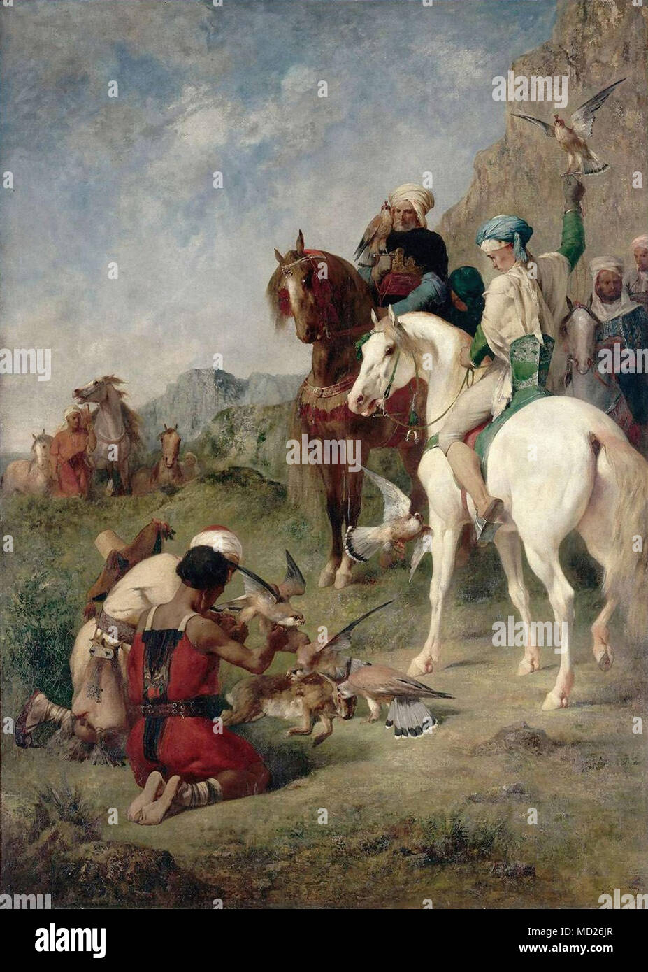 Fromentin Eugène - Falcon Hunting in Algeria; the Quarry Stock Photo ...