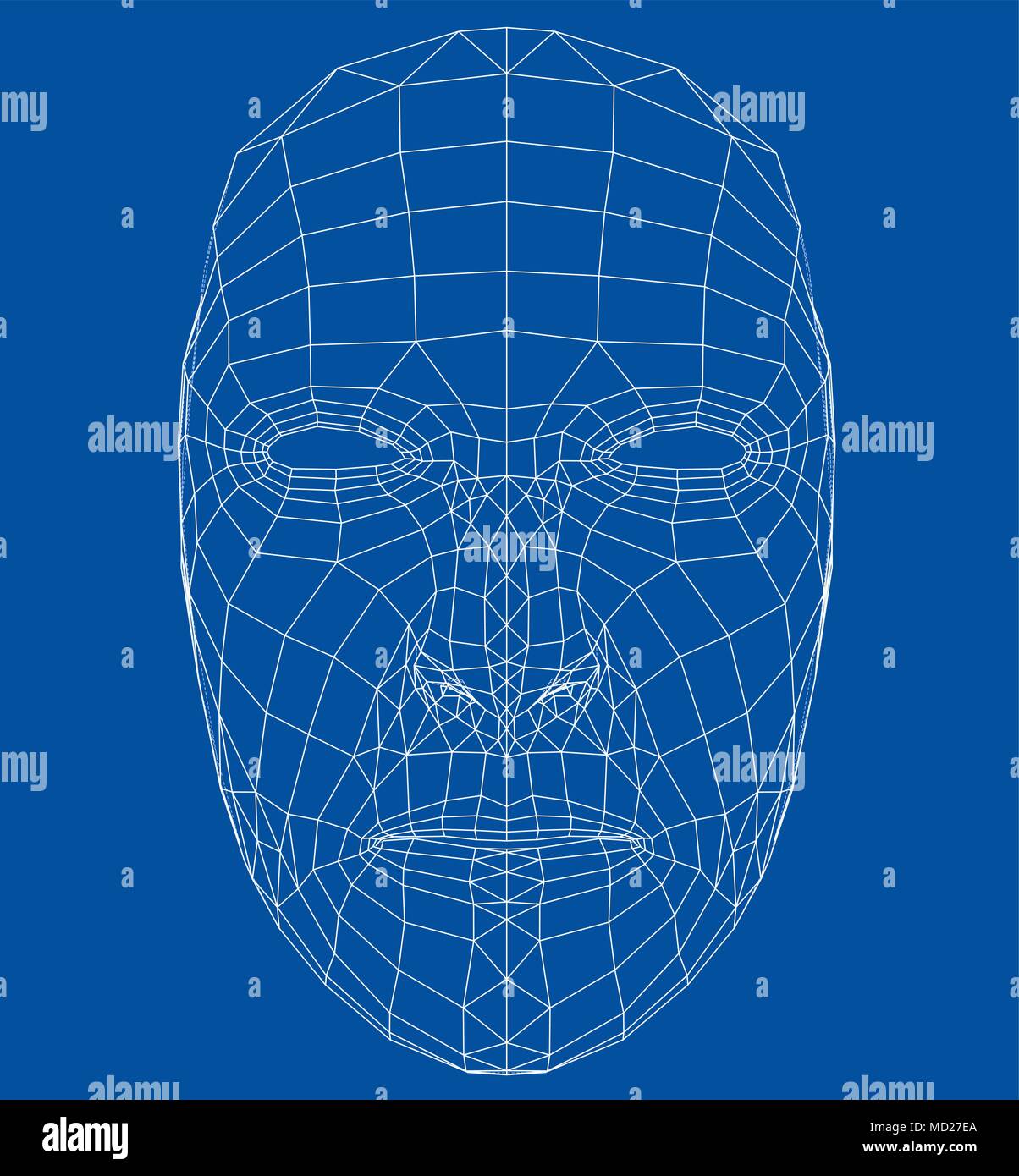 Wire-frame abstract human face Stock Vector Image & Art - Alamy