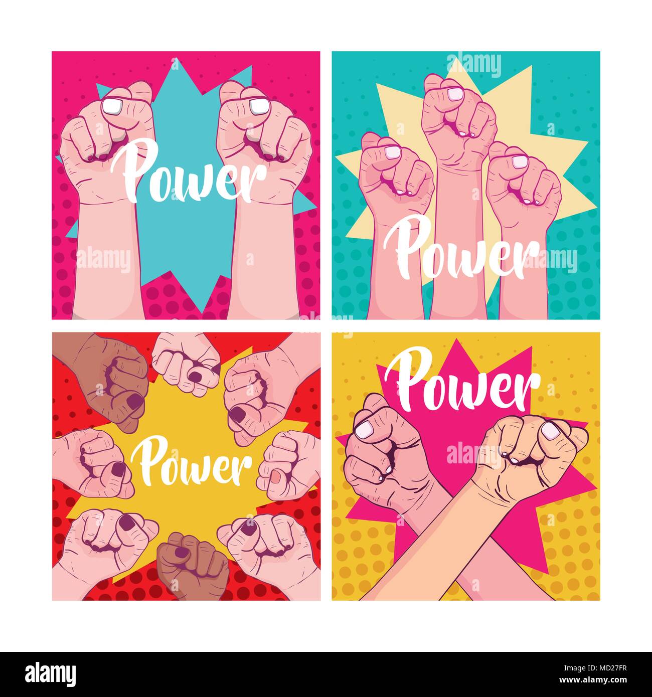 Set of girl power cards Stock Vector Image & Art - Alamy