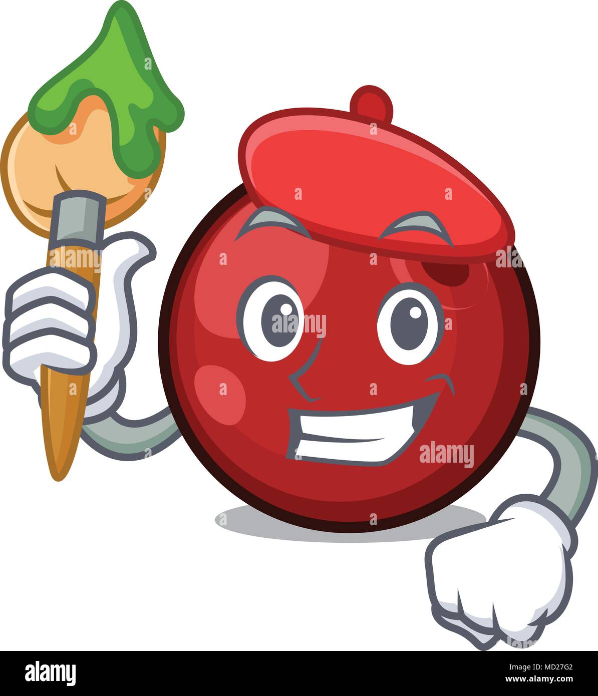 Artist cranberry character cartoon style vector illustration Stock ...
