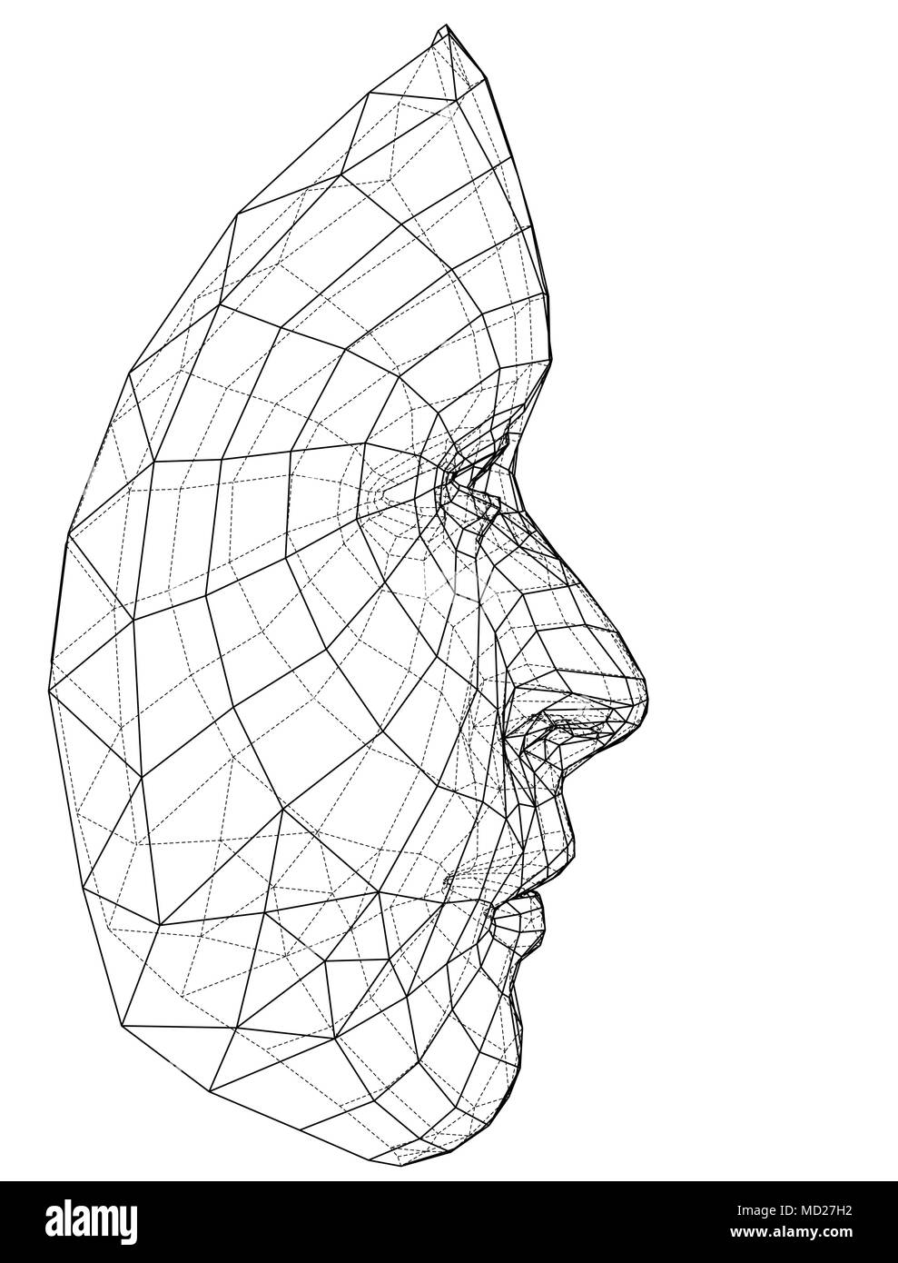 Human head abstract face lines Black and White Stock Photos & Images ...