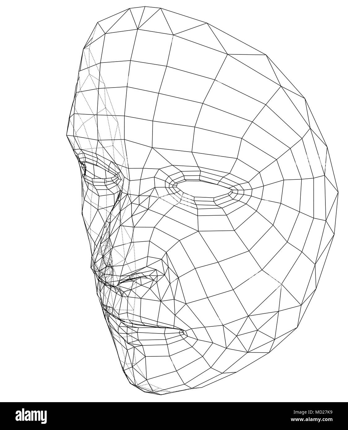Wire-frame abstract human face Stock Vector Image & Art - Alamy