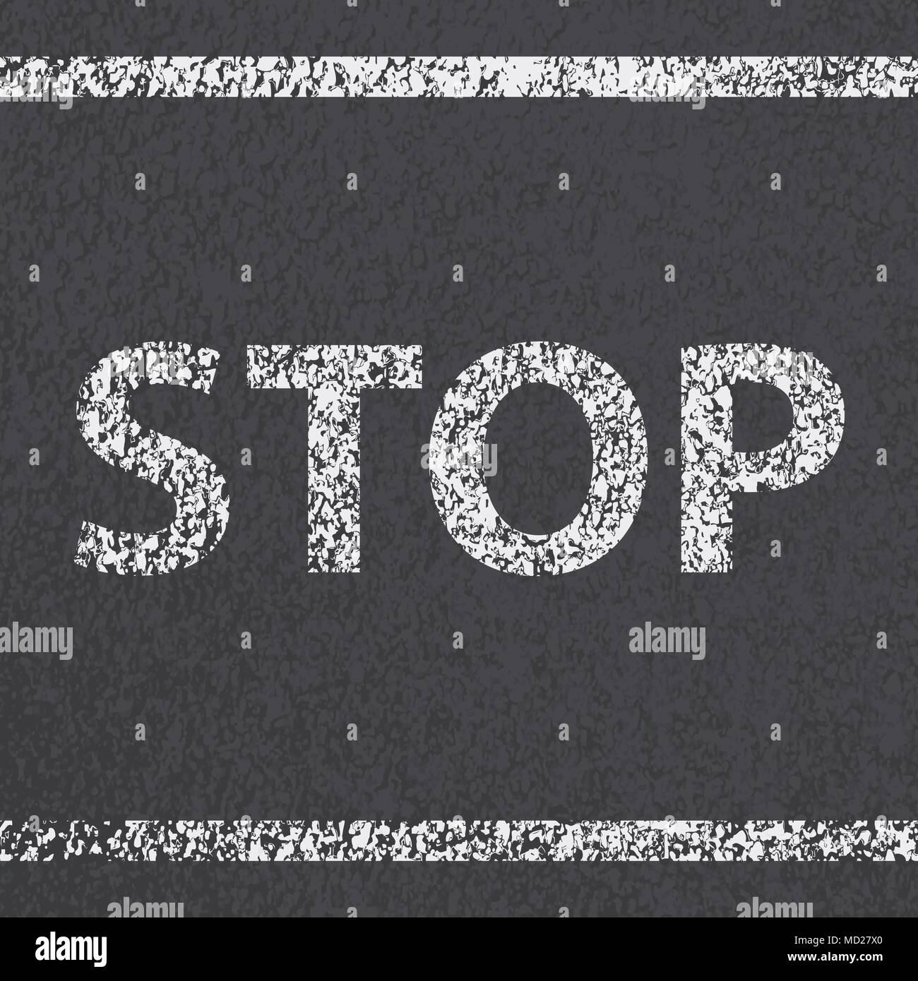 Asphalt road stop text background. Vector illustration Stock Vector ...