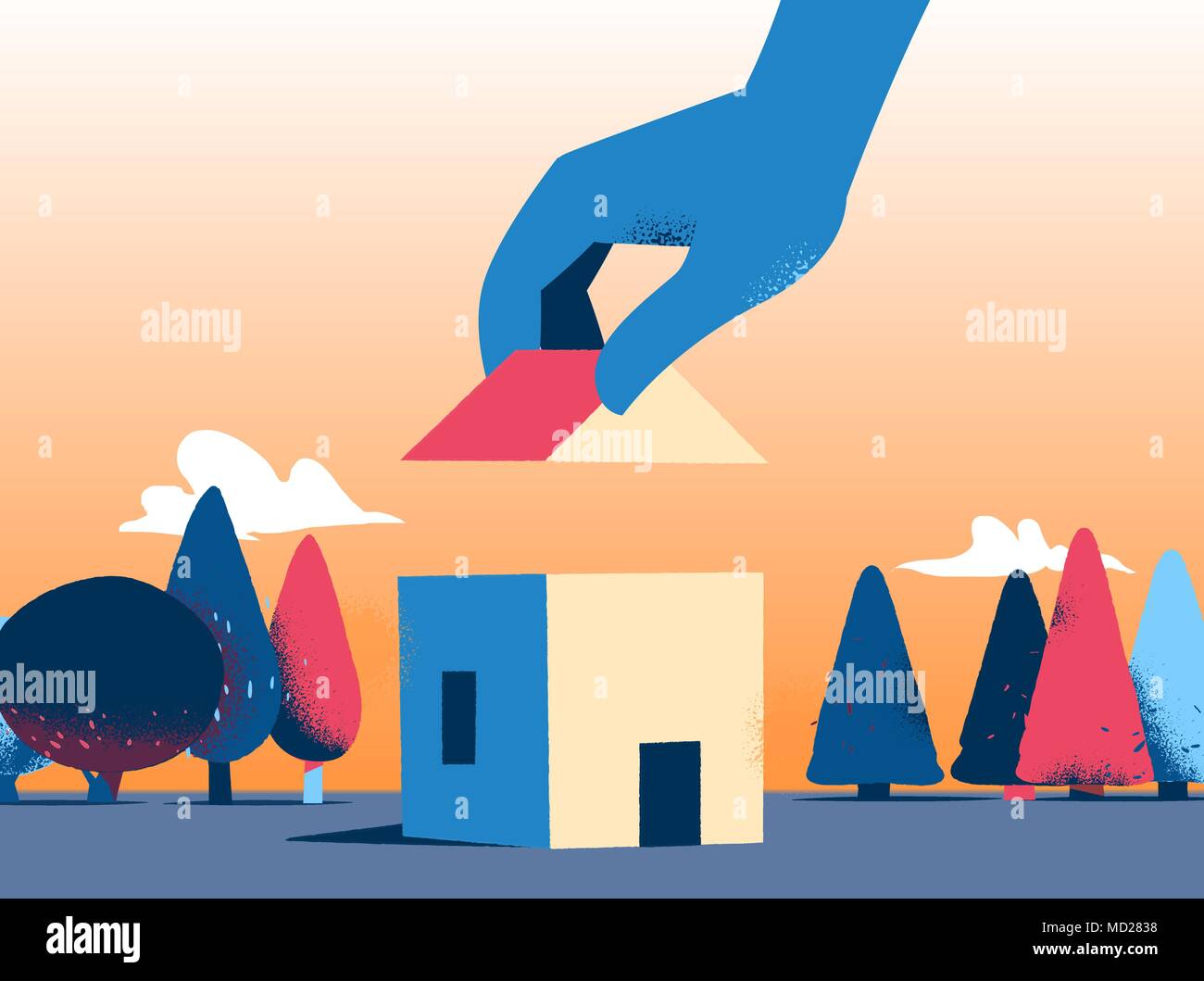 Residential building in construction Stock Vector Images - Alamy