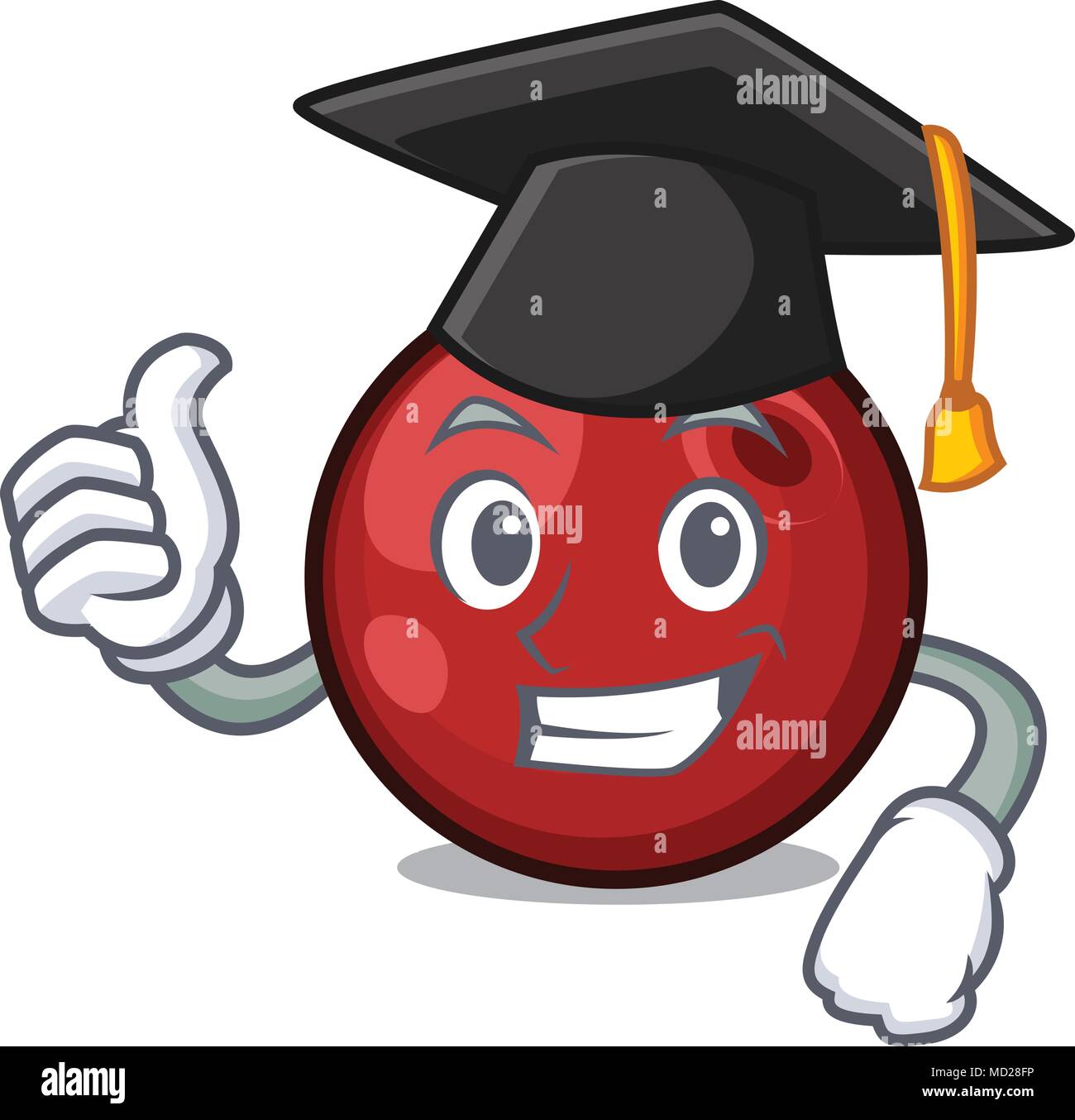 Graduation cranberry character cartoon style vector illustration Stock ...