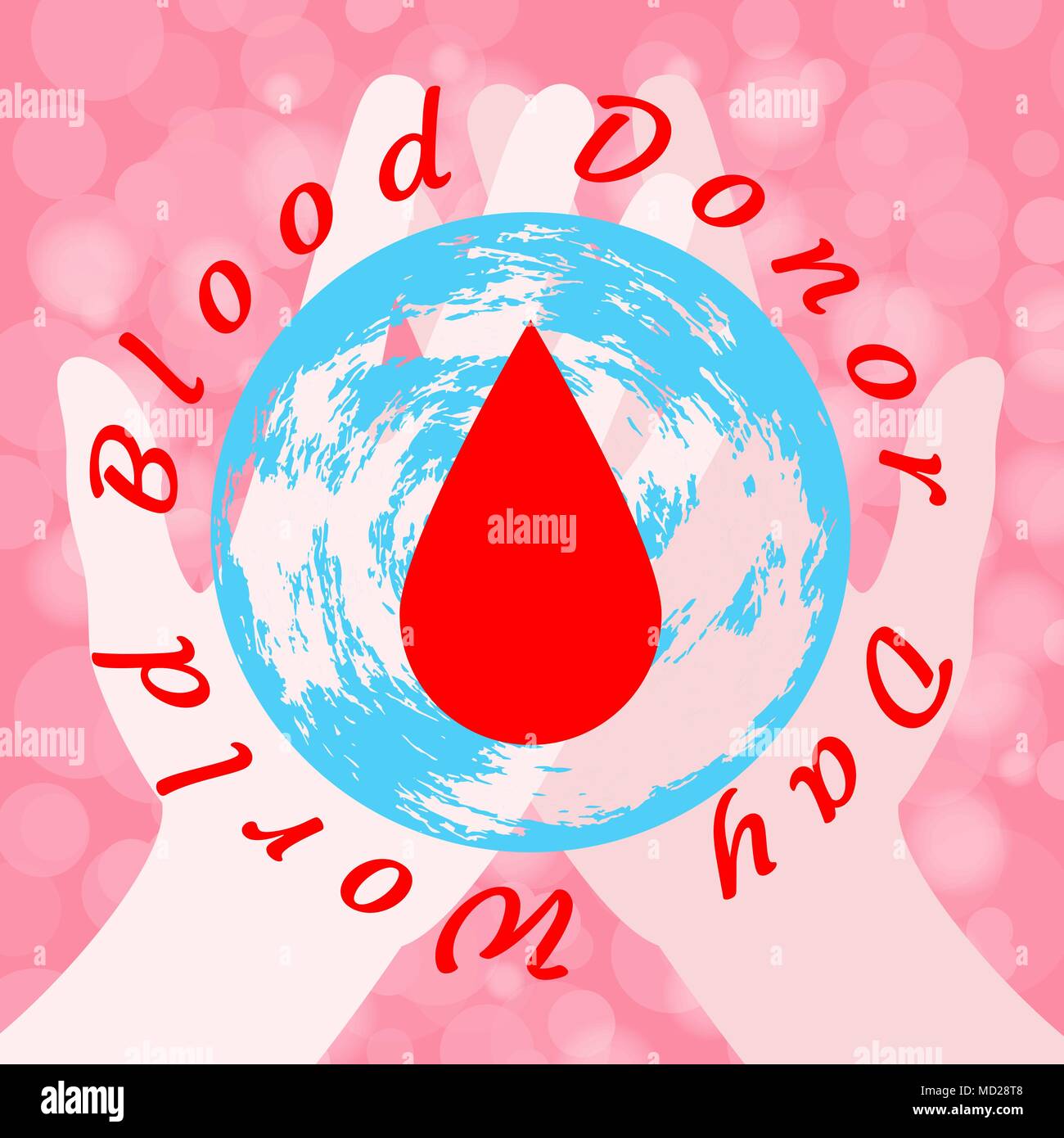 World Blood Donor Day. Concept of medical holiday. Hands holding the ...