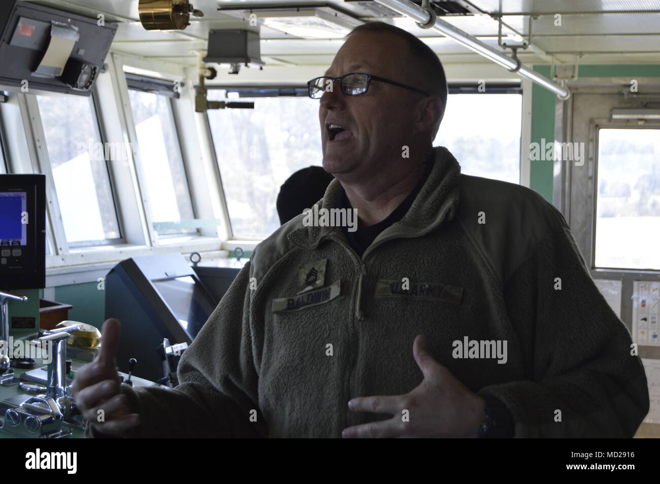 U.S. Army Sgt. 1st Class Christopher Baldwin, 1st Mate of Landing Craft ...