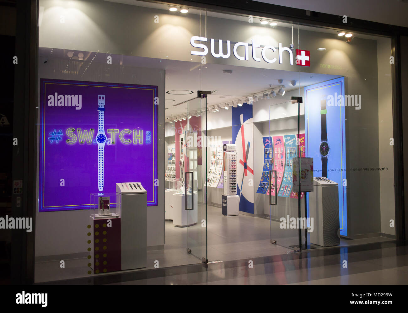 CHIANG MAI, THAILAND - APRIL 16 2018: Swatch Shop. Shop inside Central ...