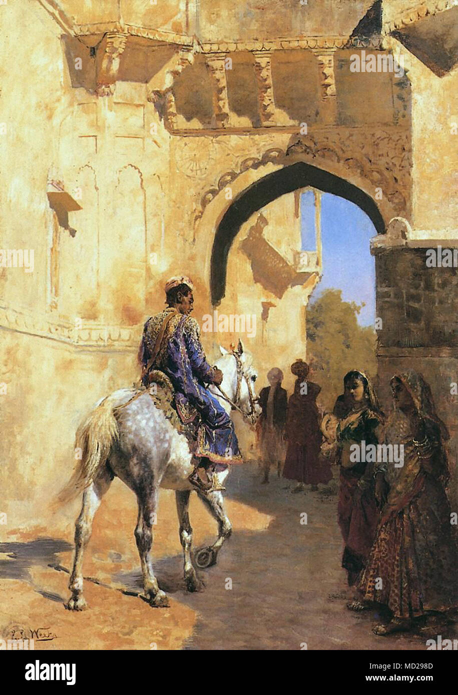 Weeks Edwin Lord - Street Scene in India 1 Stock Photo - Alamy