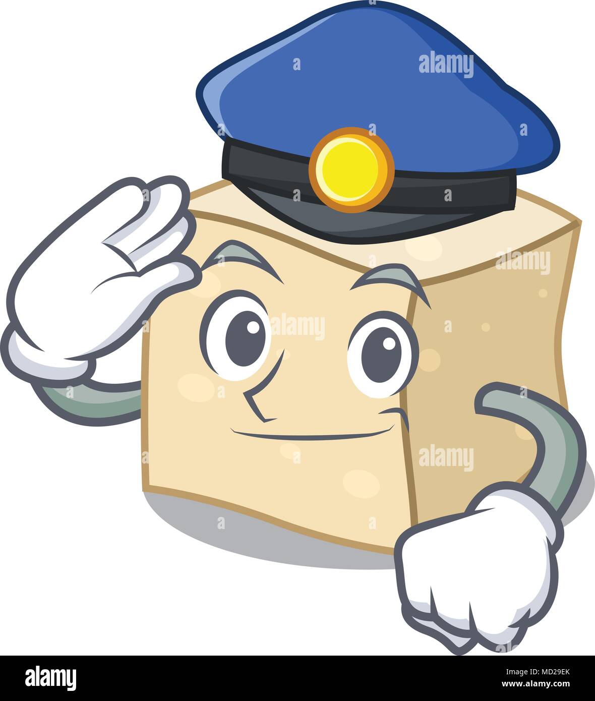 Police tofu character cartoon style vector illustration Stock Vector ...