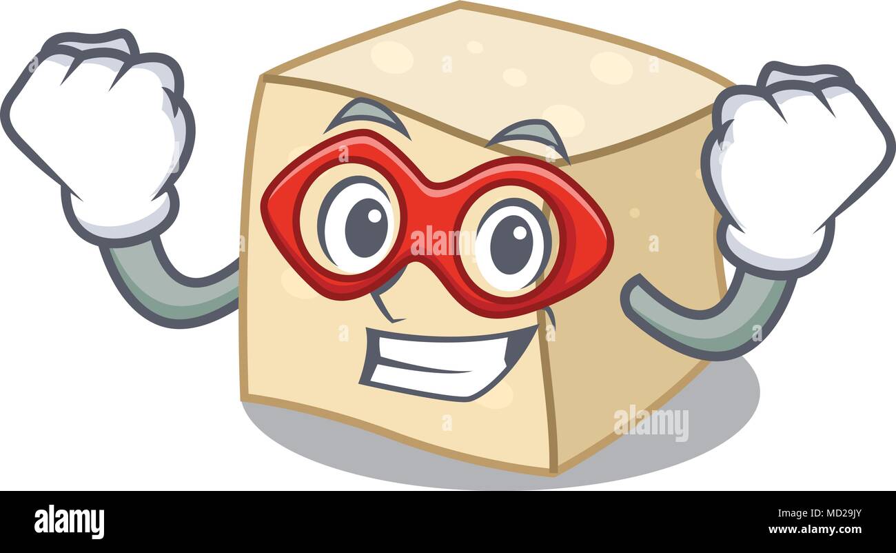 Super hero tofu character cartoon style vector illustration Stock ...