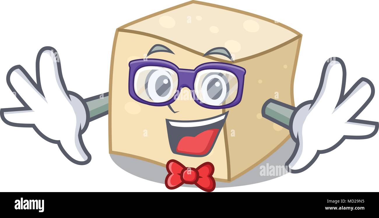 Geek tofu character cartoon style vector illustration Stock Vector ...