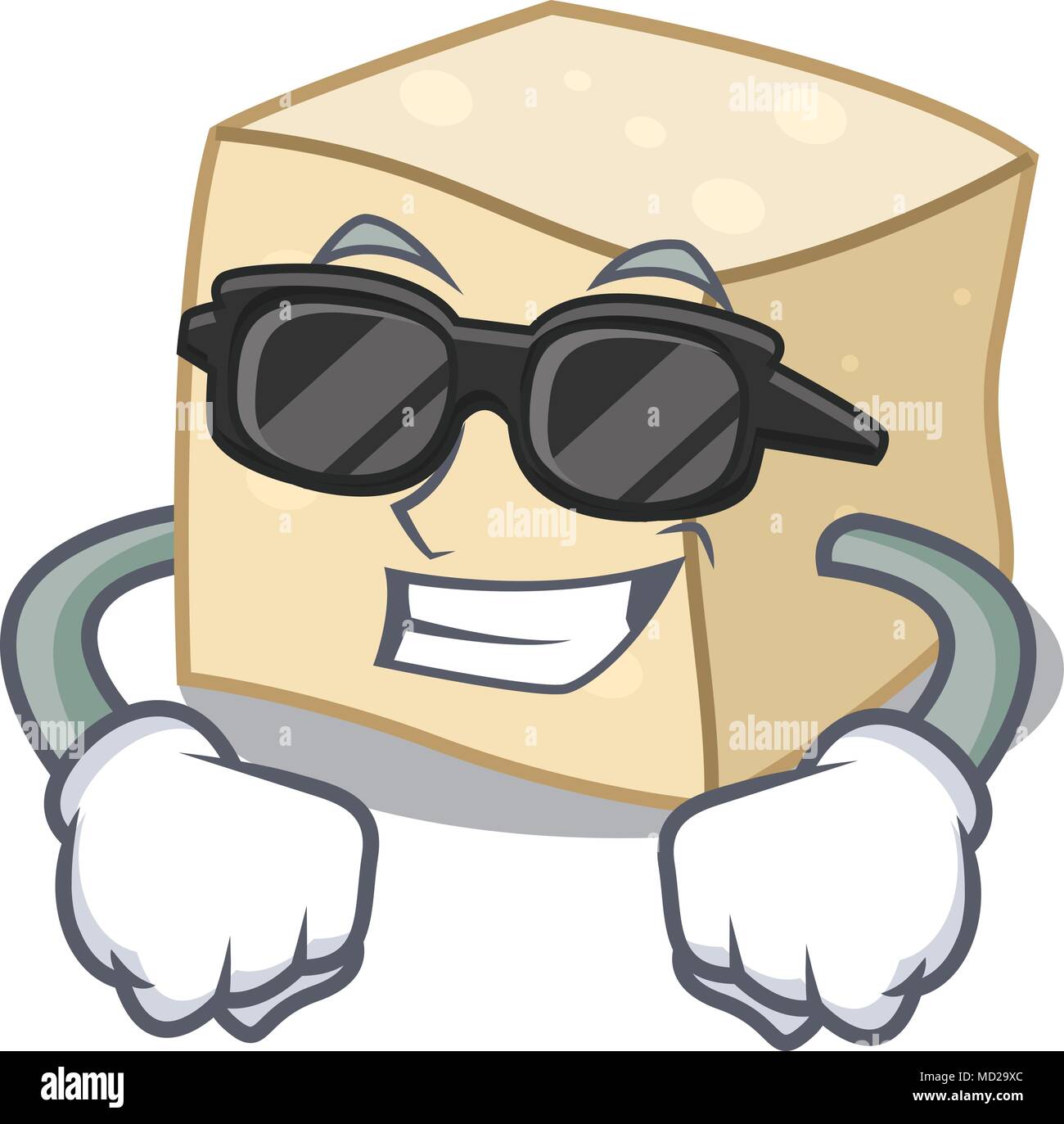 Super cool tofu character cartoon style vector illustration Stock ...