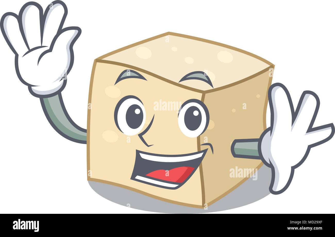 Waving tofu character cartoon style vector illustration Stock Vector ...