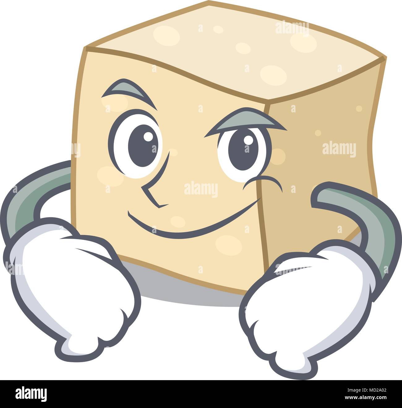 Smirking tofu character cartoon style vector illustration Stock Vector ...