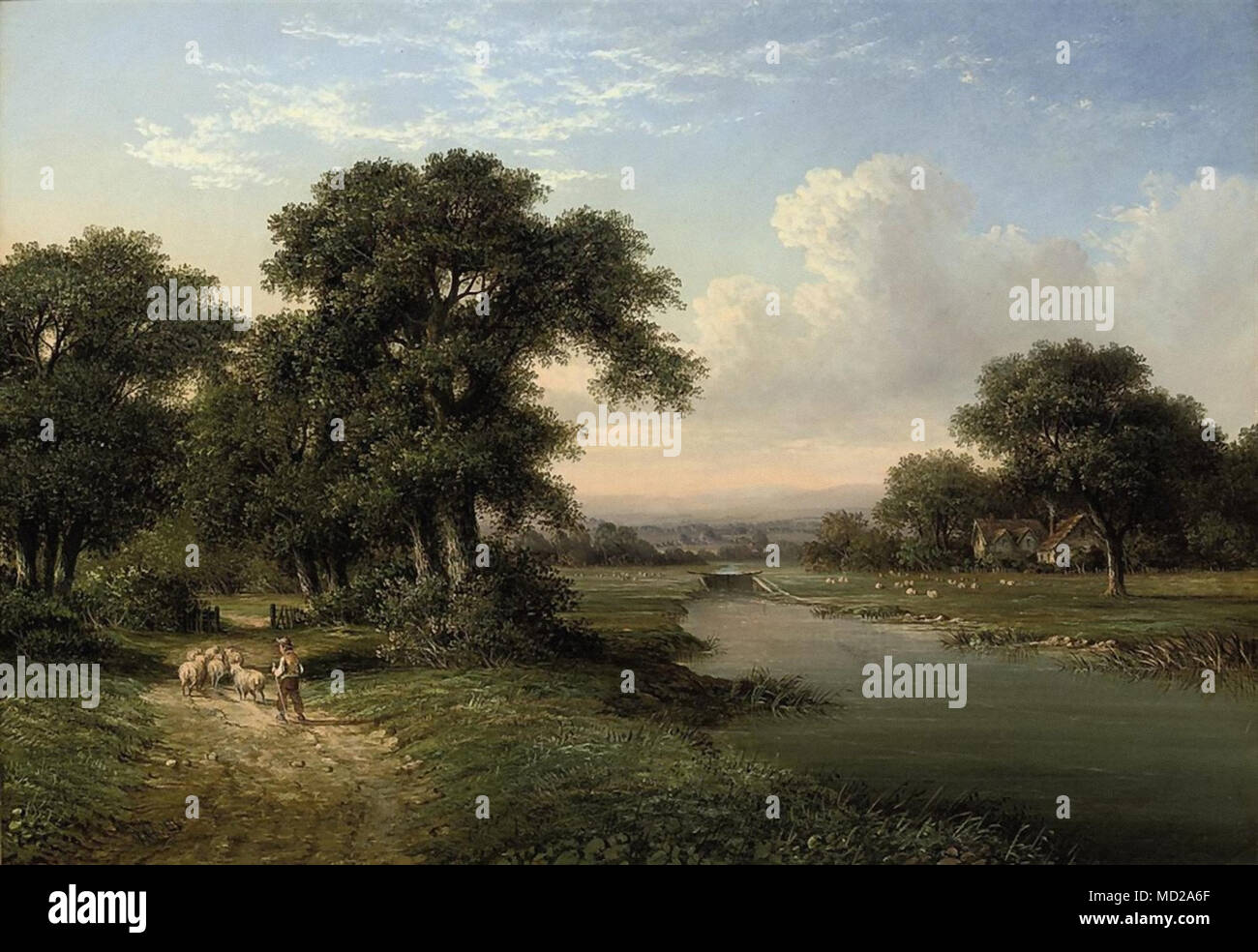 Williams Walter Heath - a Shepherd Boy Driving Home His Sheep on a ...