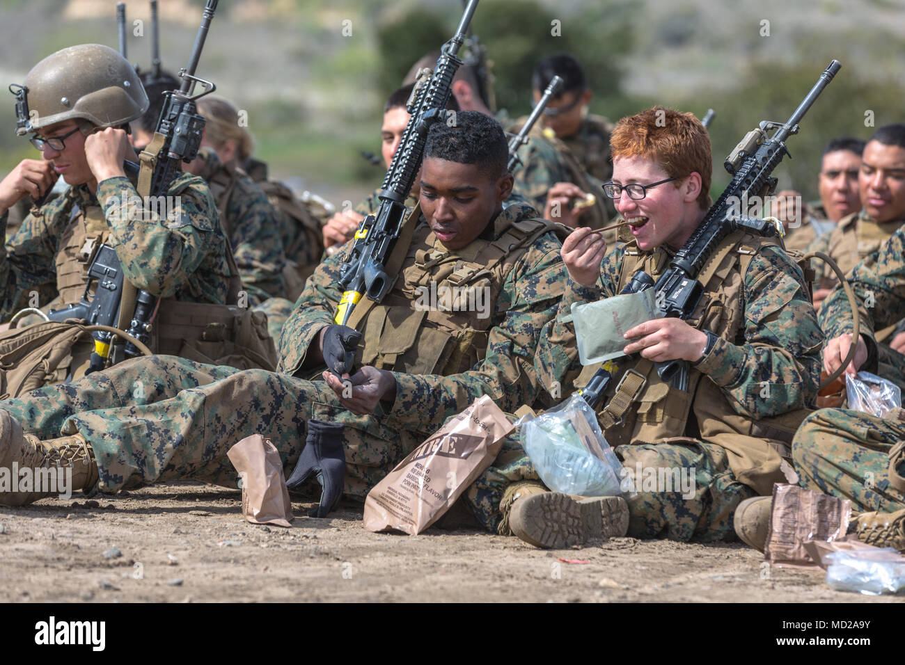 U.S. Marines with Golf Company, Marine Combat Training Battalion (MCT ...