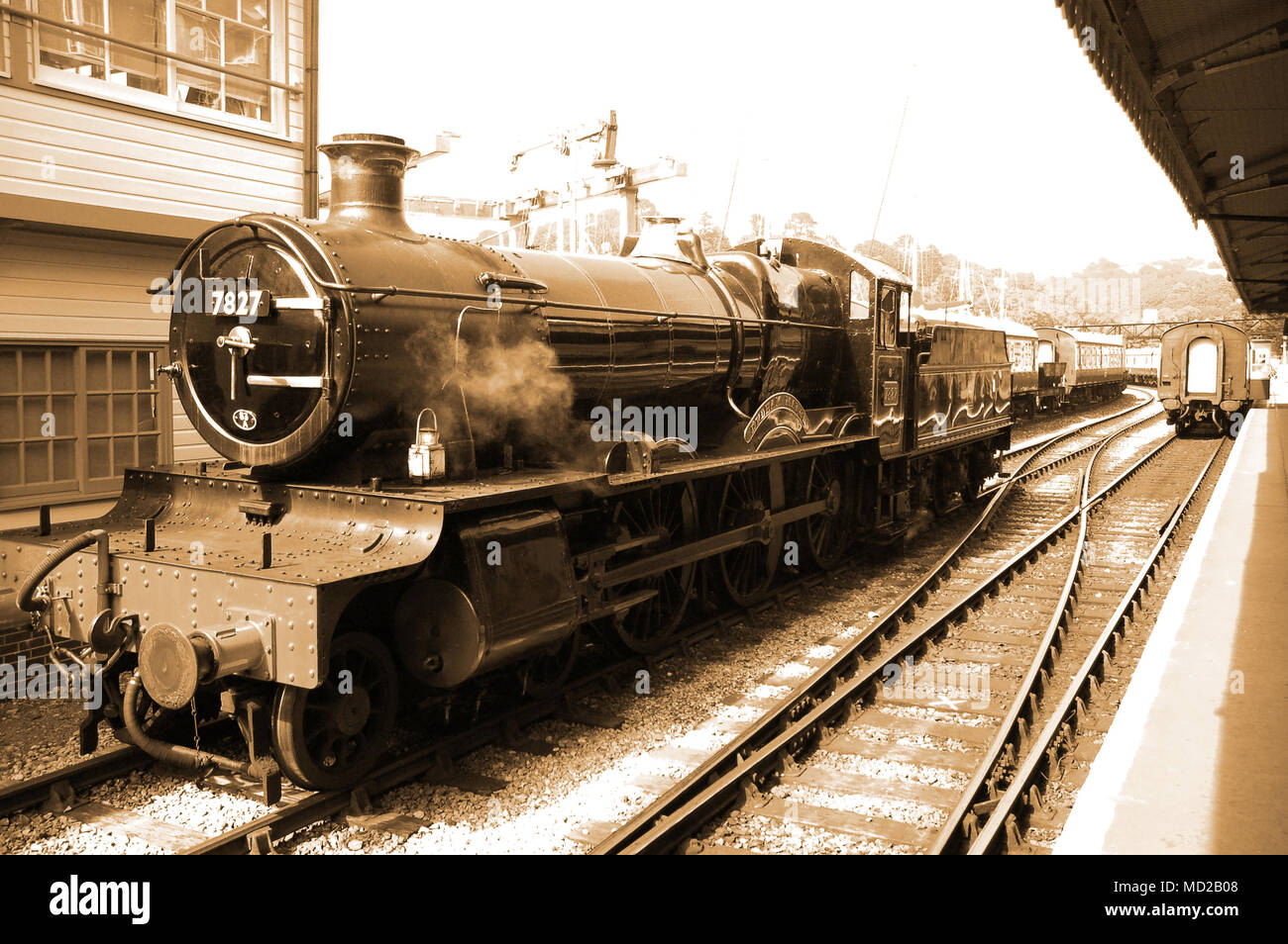 'Lydham Manor', engine no. 7827, shunting at Kingswear station Stock ...