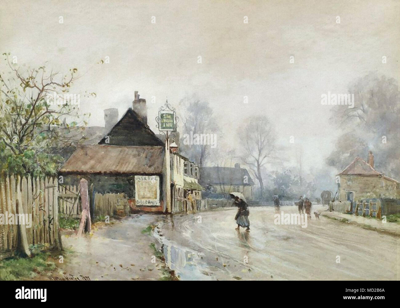 Winter William Tatton - the Unicorn Inn Stock Photo - Alamy