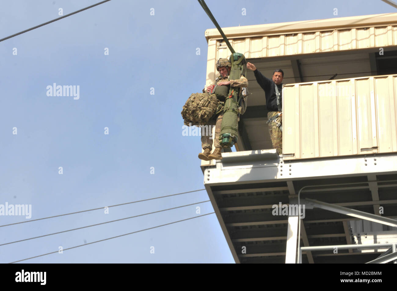 A paratrooper assigned to the 3rd Brigade Combat Team, 82nd Airborne ...