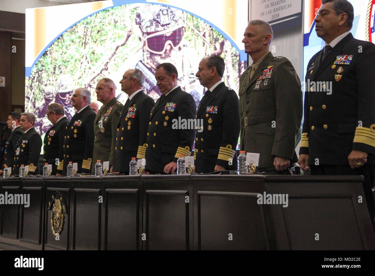 Military leaders of the U.S. Marine Corps and Mexican Marine Corps ...