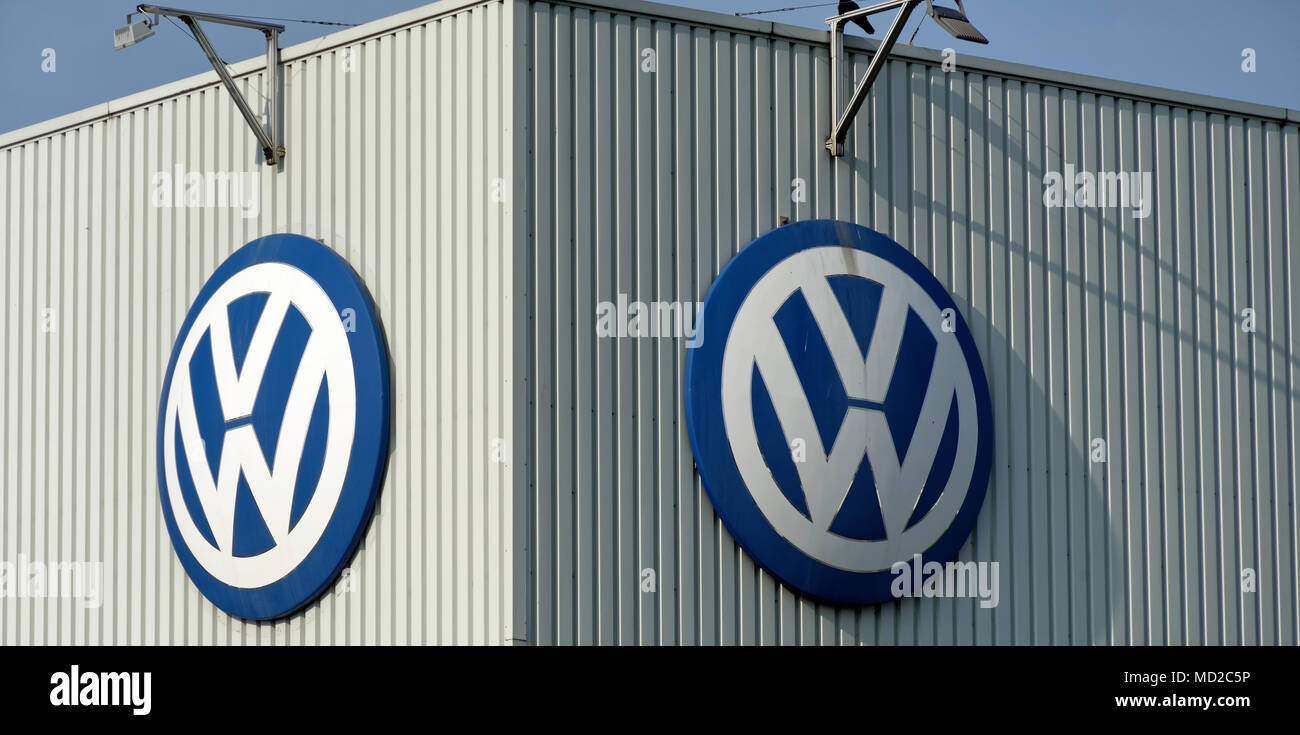 Brunswick, Lower Saxony, Germany - April 15, 2018: Production hall of ...